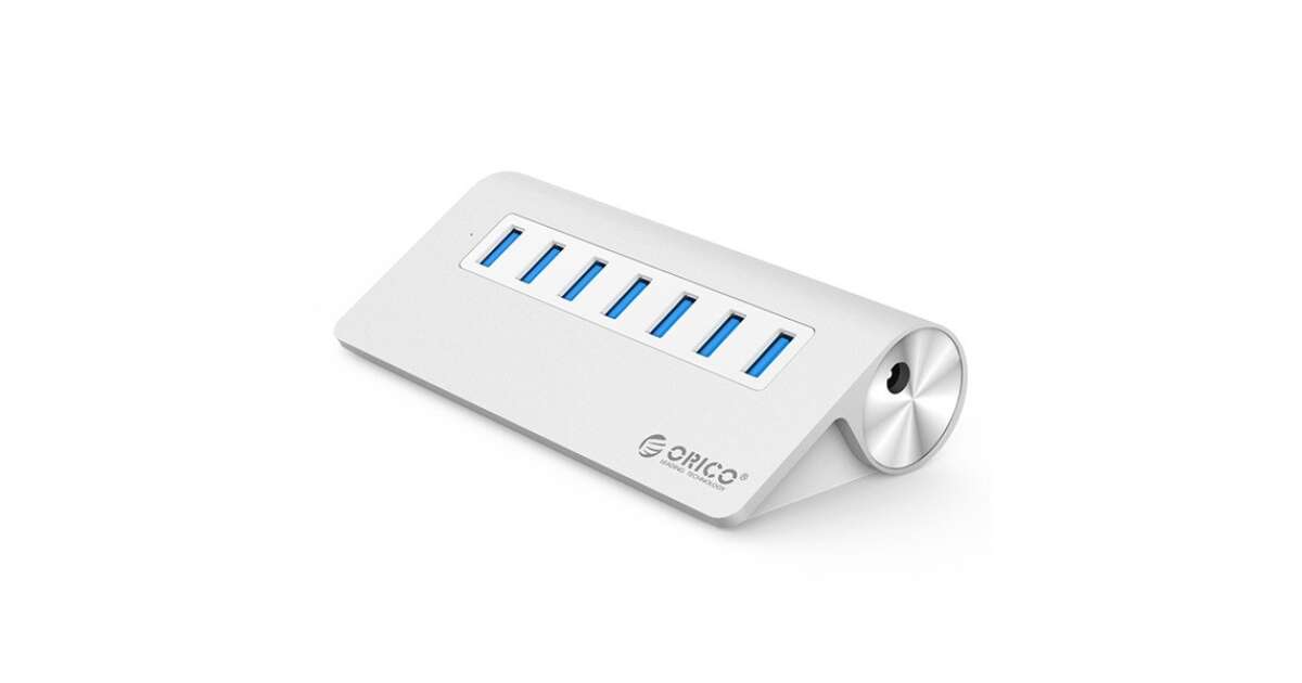 Orico Aktív USB3.0 Hub - M3H7-V1-EU-SV/148/ (7 port, Bemenet: USB-A ...