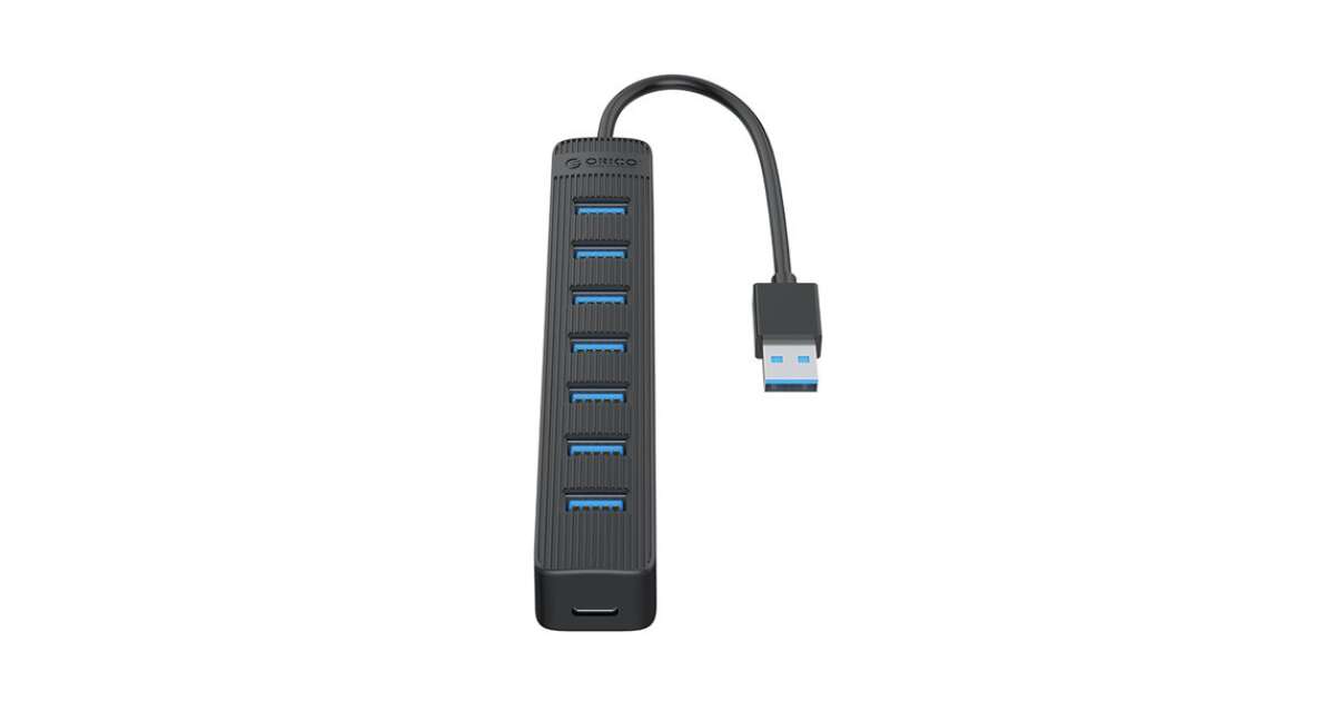 Orico USB3.0 Hub - TWU3-7A-BK/155/ (7 port, Bemenet: USB-A, Kimenet ...