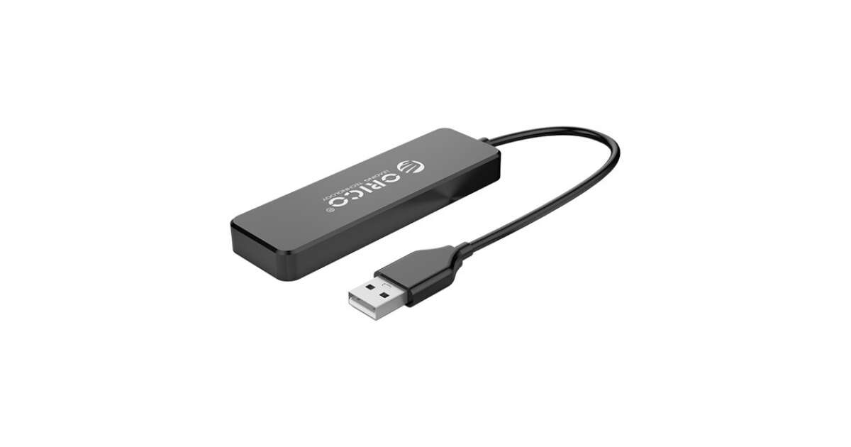 Orico USB2.0 Hub - FL01-BK/99/ (4 port, Bemenet: USB-A, Kimenet: 4xUSB ...