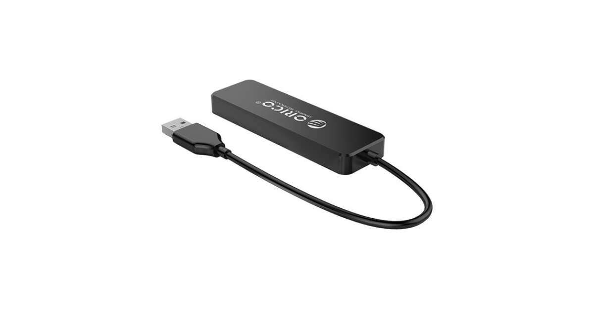 Orico USB2.0 Hub - FL01-BK/99/ (4 port, Bemenet: USB-A, Kimenet: 4xUSB ...