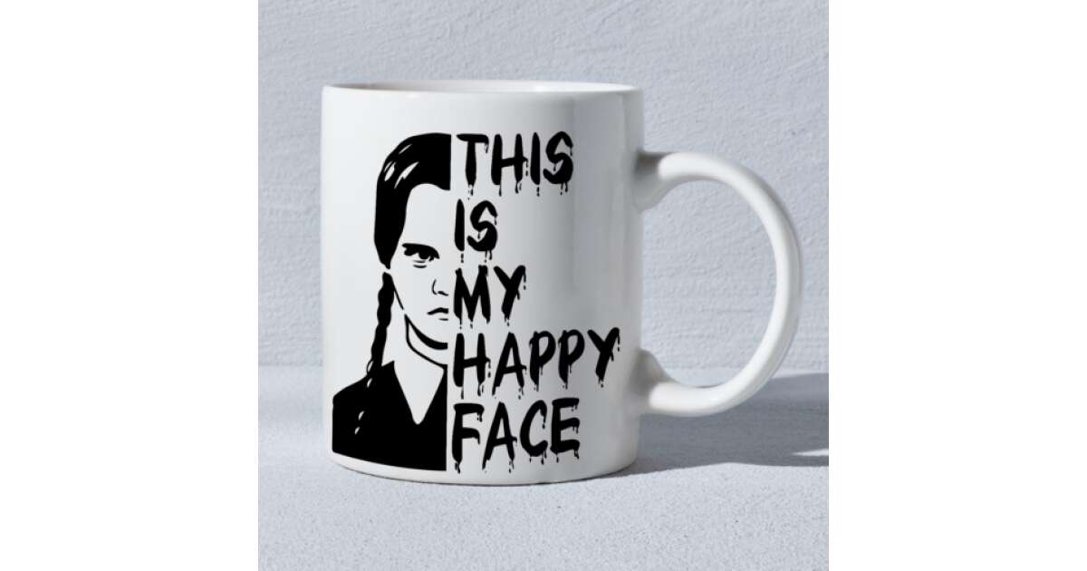 Wednesday Addams-this is my happy face bögre | Pepita.hu