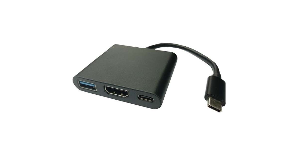 VALUE Adapter USB 3.2 Gen 2 C - HDMI + USB3.2 Gen 1 A + USB C power ...