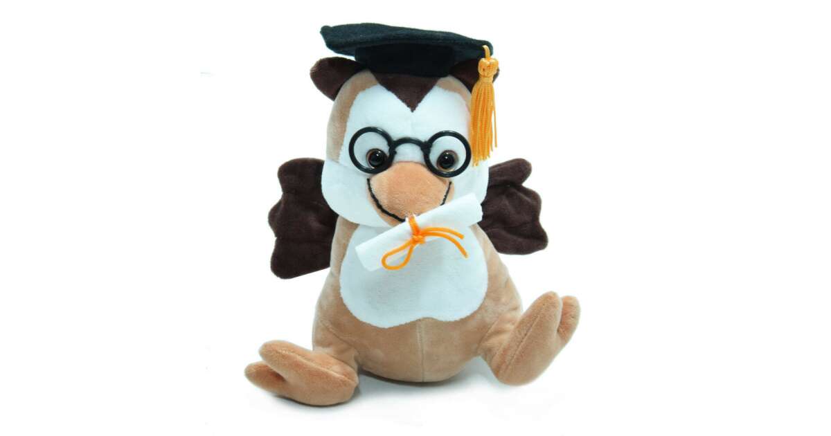 Diplomás bagoly plüss, 20 cm | Pepita.hu