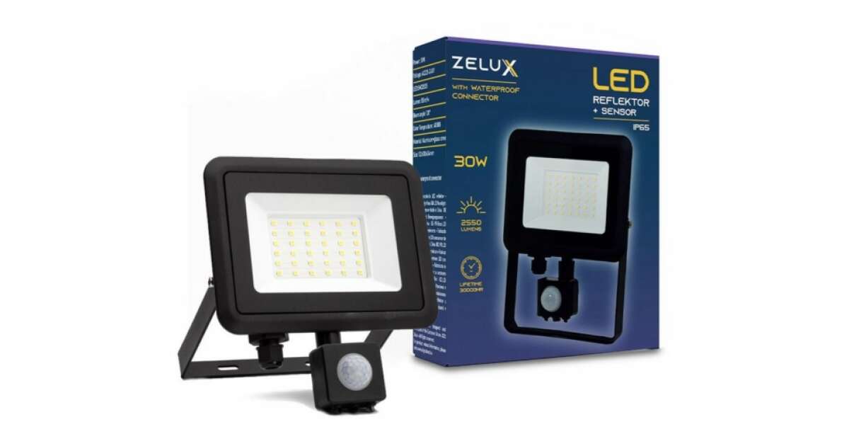 Zelux Led Reflektor 30W NW 4000K Mozgásérzékelős PIR | Pepita.hu