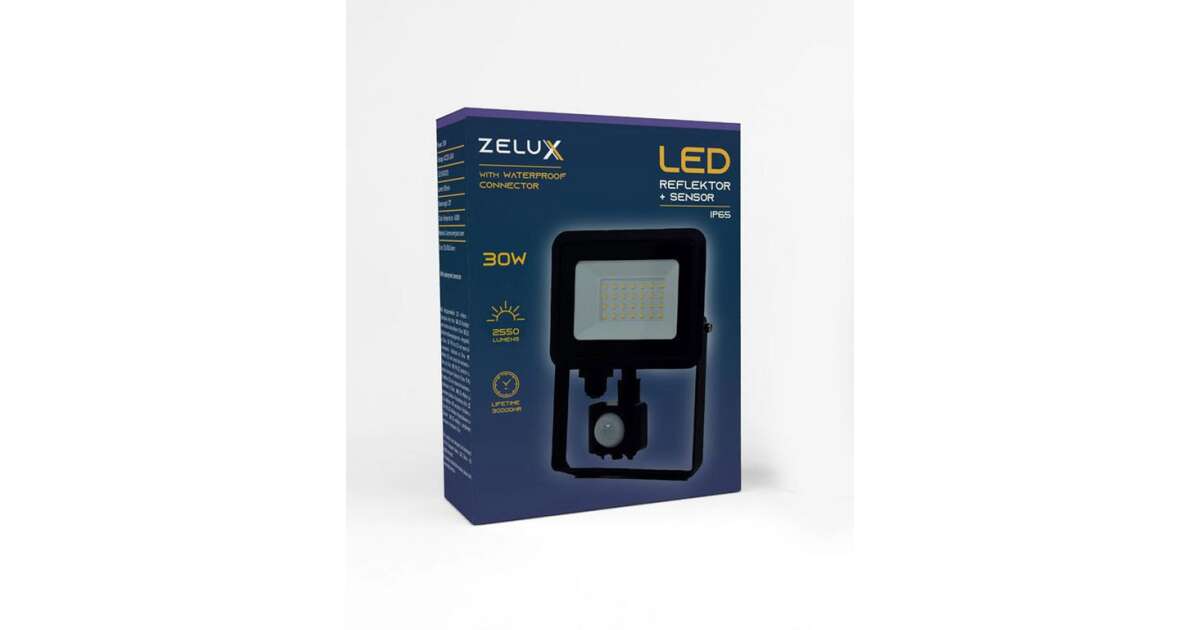 Zelux Led Reflektor 30W NW 4000K Mozgásérzékelős PIR | Pepita.hu