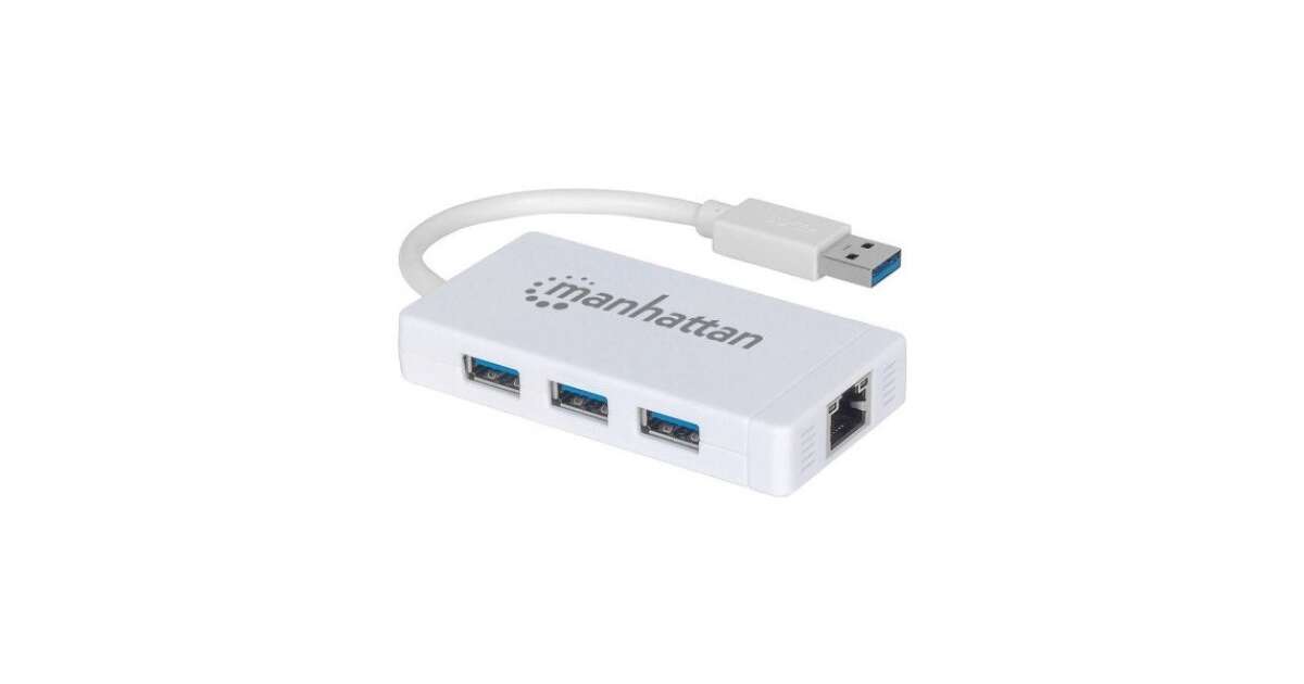 MANHATTAN USB 3.2 Gen1 HUB 3 portos + Ethernet Adapter | Pepita.hu