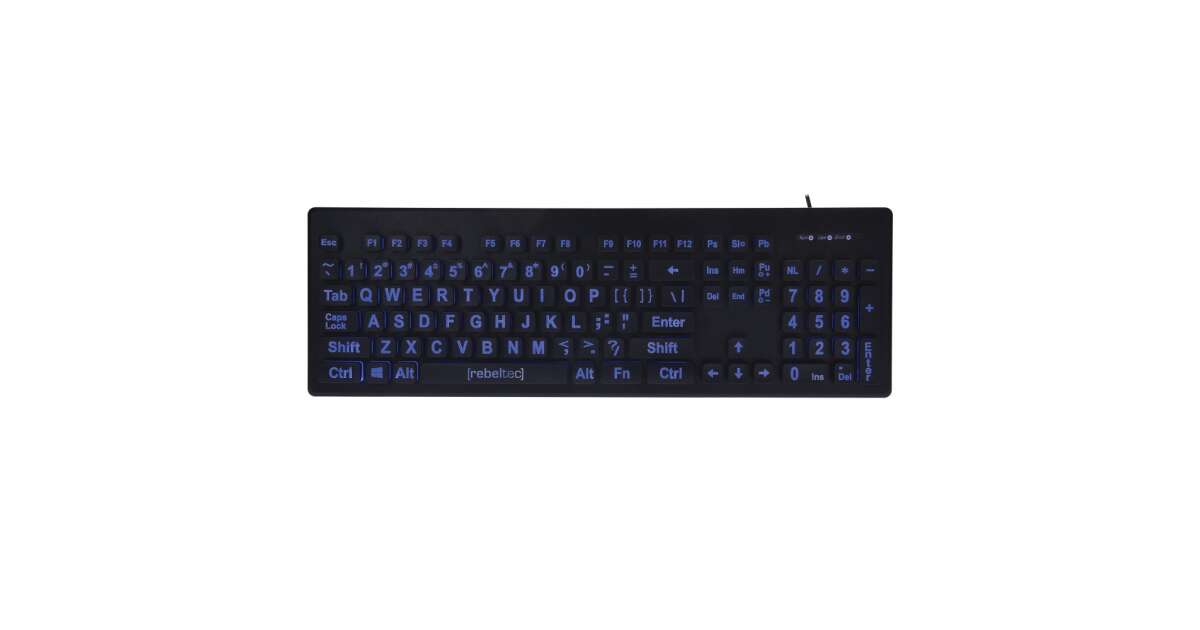 Rebeltec wired keyboard large font BIGFONT | Pepita.hu