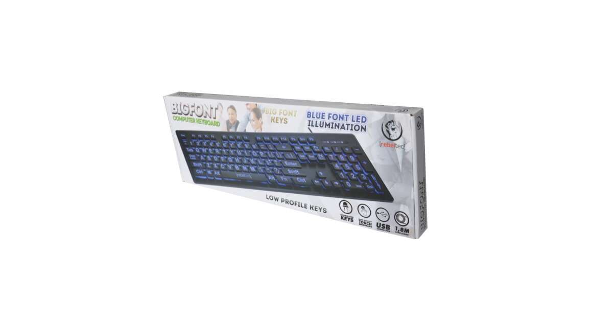 Rebeltec wired keyboard large font BIGFONT | Pepita.hu