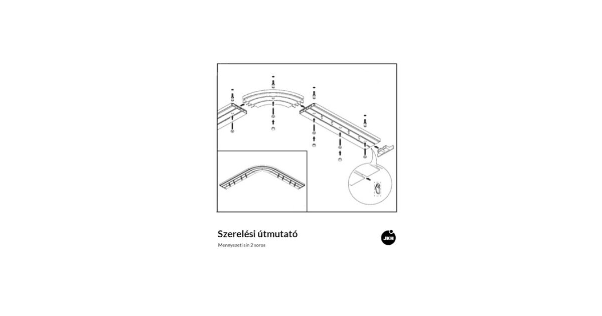 Mennyezeti Sín - 2 Soros - Fehér - 180 cm | Pepita.hu