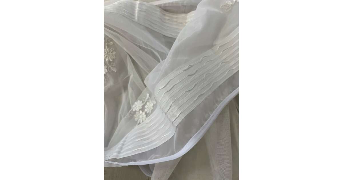 Exkluzív Barokk Kész függöny fehér csipkés Raviel gyöngy anyaggal ...