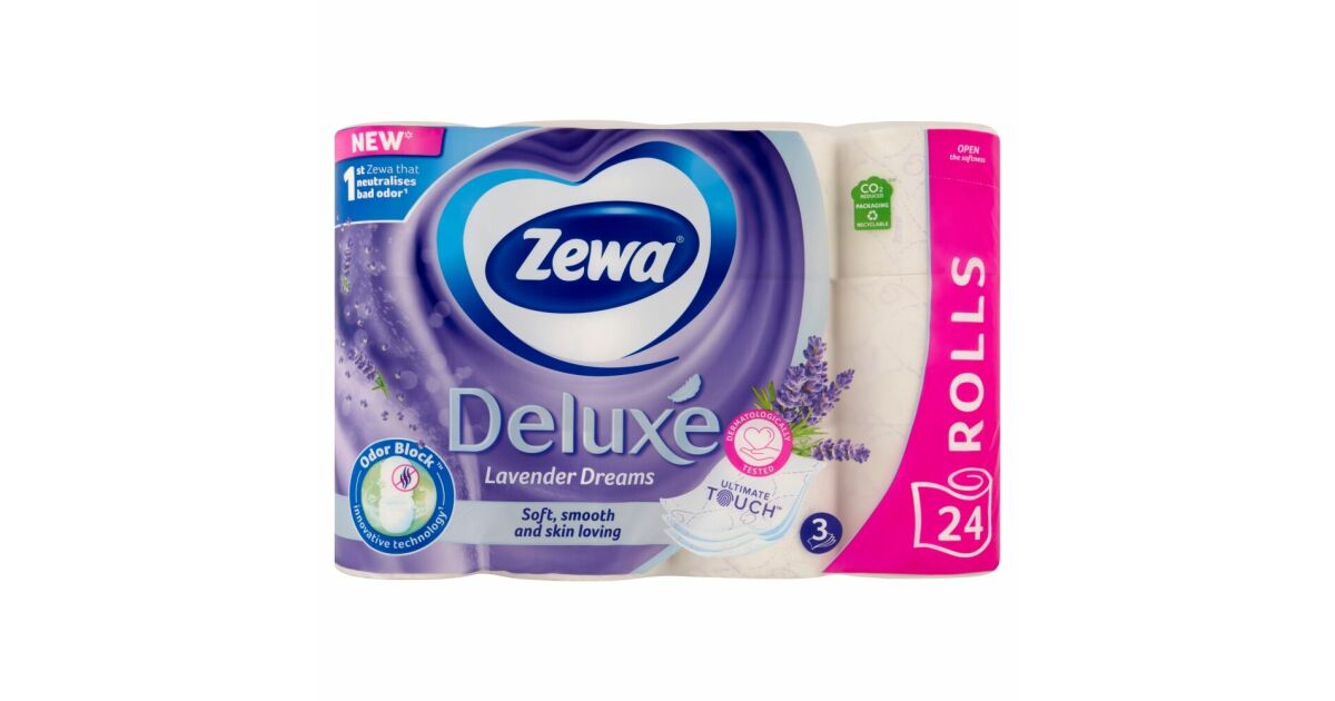 Zewa Deluxe Lavender Dreams 3 Ply Toilet Paper 3x24 rolls | Pepita.com