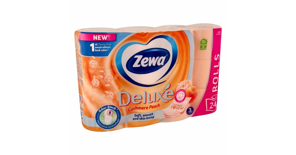 Zewa Deluxe Cashmere Peach 3 Ply Toilet Paper 3x24 rolls | Pepita.com