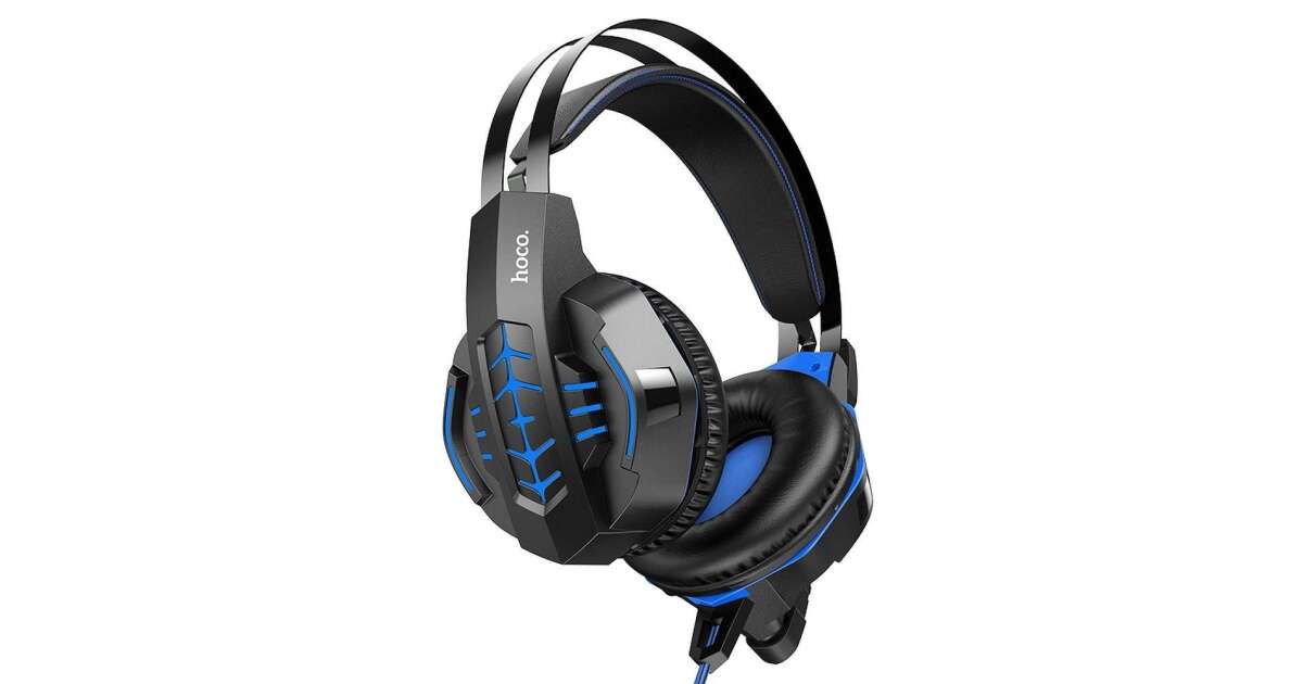 Headset: HOCO W102 - fekete fejhallgató mikrofonnal (vezetékes: Jack ...