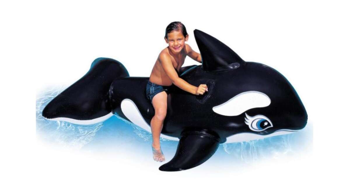 Intex felfújható Lovagló - Delfin 193x119cm (58561NP) #fekete | Pepita.hu