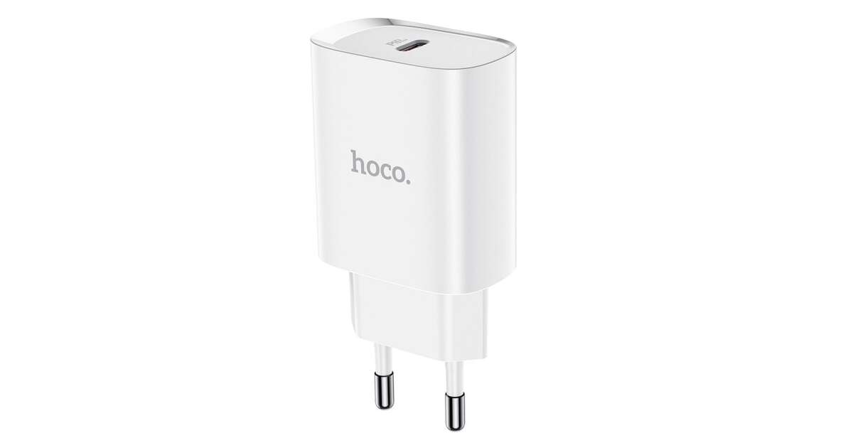 Telefon Töltő Hoco N14 Type C Fehér Hálózati Gyorstöltő Fej 20w