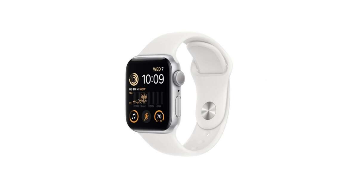 Apple Watch SE2 GPS 40mm Silver Aluminium Case with White Sport Band ...