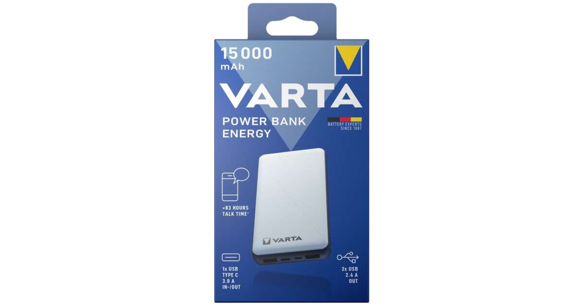 Varta Energy 15000mAh PowerBank White | Pepita.hu