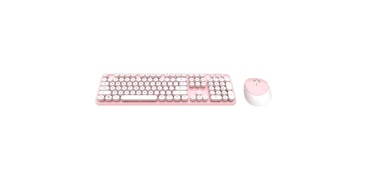 Wireless keyboard + mouse set MOFII Sweet 2.4G (White-Pink) | Pepita.hu