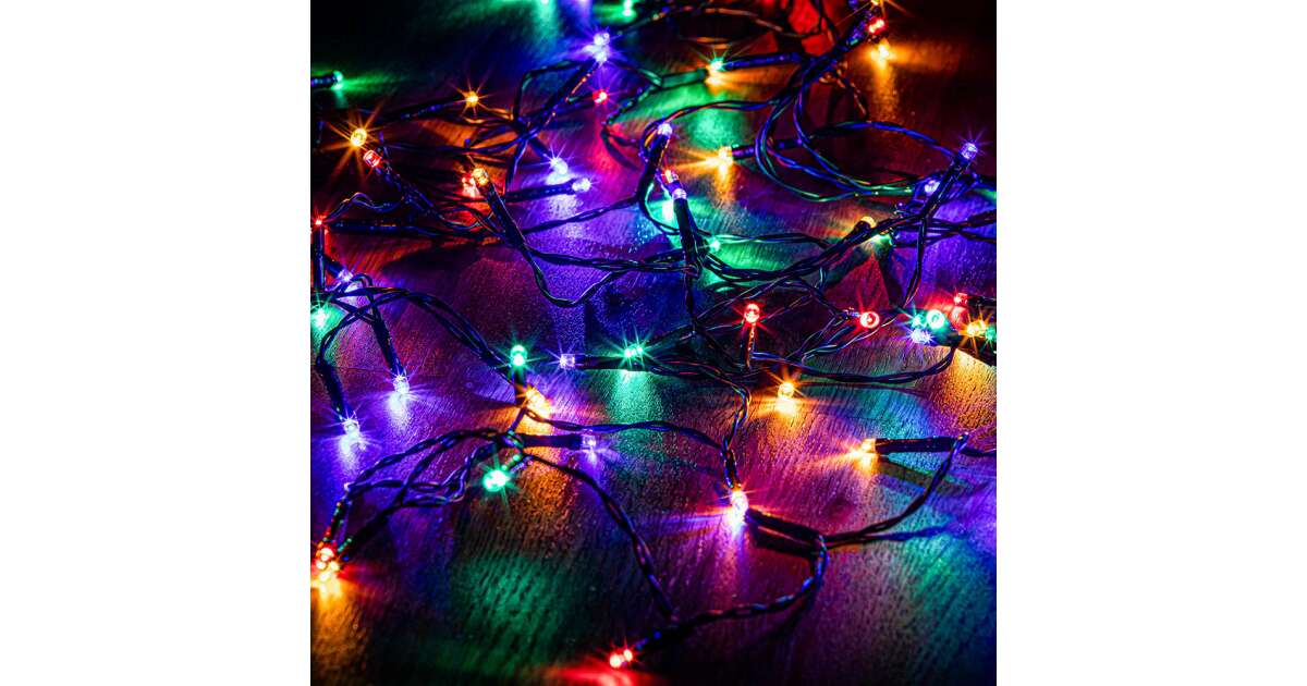 Crystalline toldható LED fényfüzér 8,0 m 100 db MULTI LED-del, fekete ...