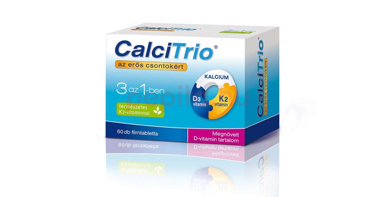 CALCITRIO 3IN1 KALCIUM-K2-VITAMIN-D3-VITAMIN FILMTABLETTA 60DB | Pepita.hu