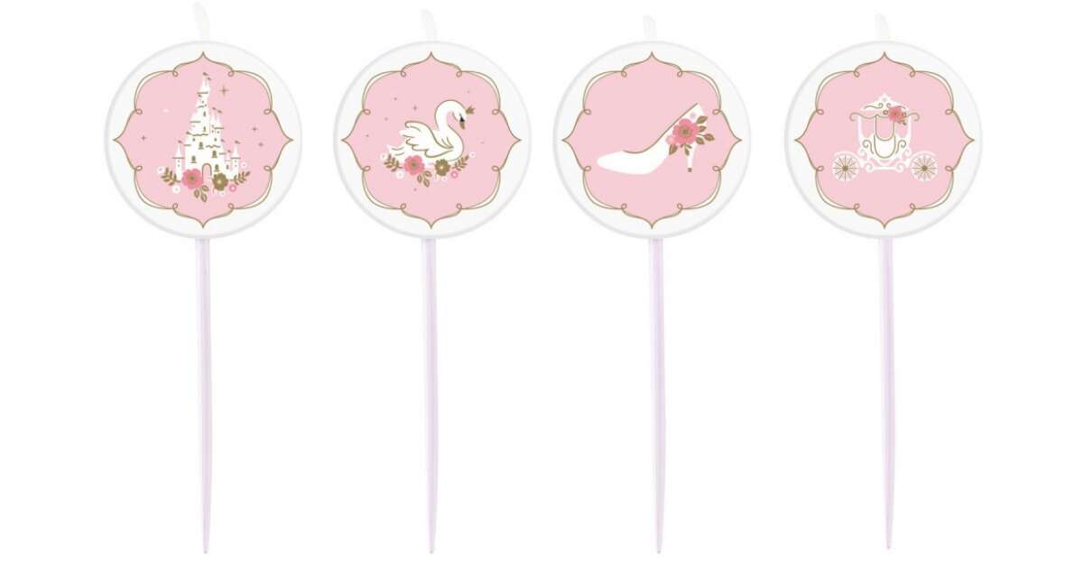Mini-Kuchenkerze „Prinzessinnen-Schwan“, 4er-Set | Pepita.com
