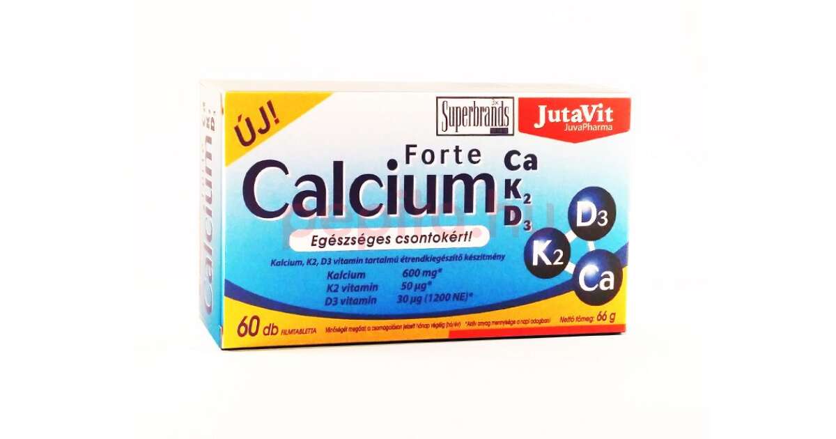 JUTAVIT CALCIUM FORTE CA/K2/D3/ TABLETTA 60DB | Pepita.hu