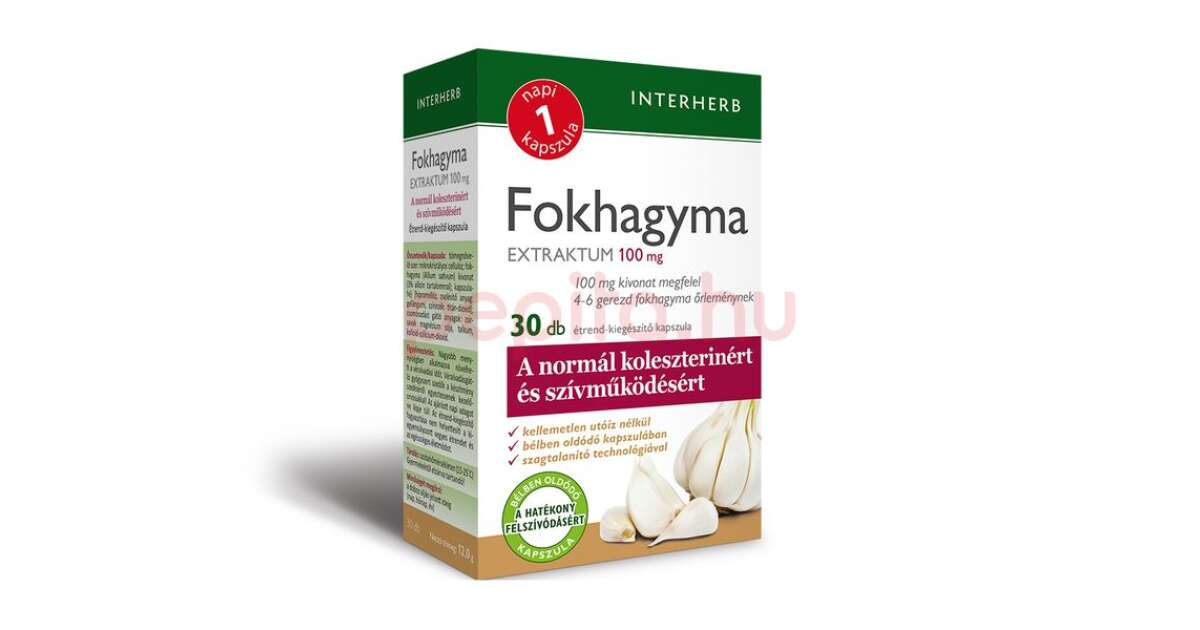 INTERHERB NAPI 1 FOKHAGYMA EXTRAKTUM KAPSZULA 30DB | Pepita.hu