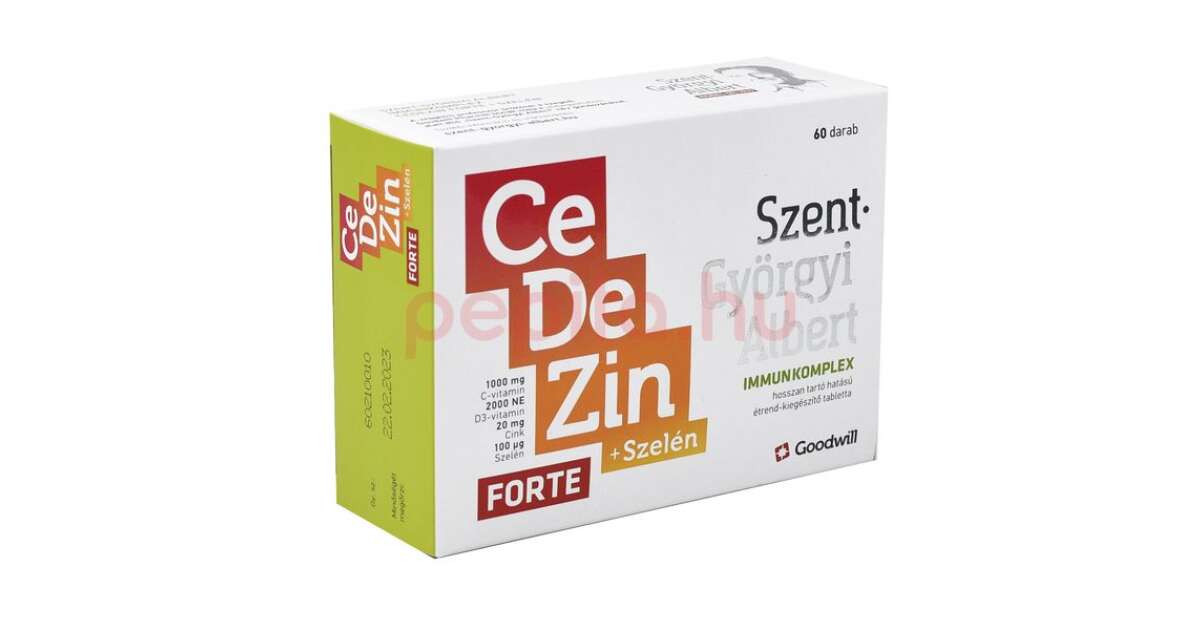 SZENT- GYÖRGYI ALBERT IMMUNKOMPLEX CEDEZIN FORTE+SZELÉN ÉTREND-KIEGÉSZÍTŐ TABLETTA 60DB | Pepita.hu