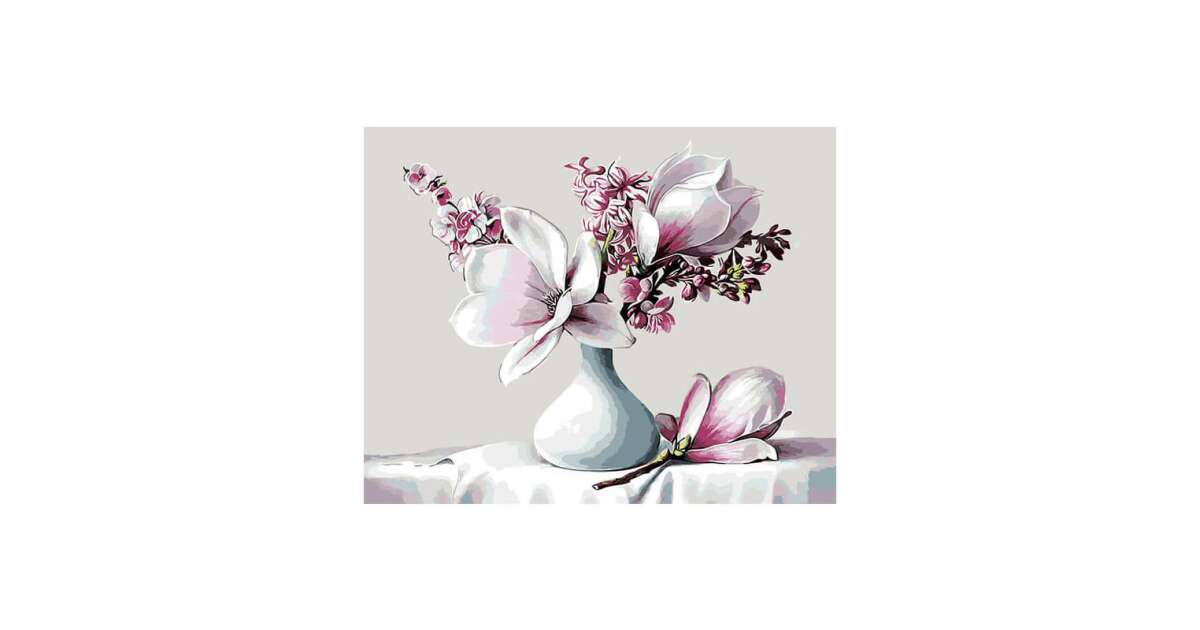 +Számozott kifestő, vásznon 40*50cm - Magnólia csokor G303 | Pepita.hu