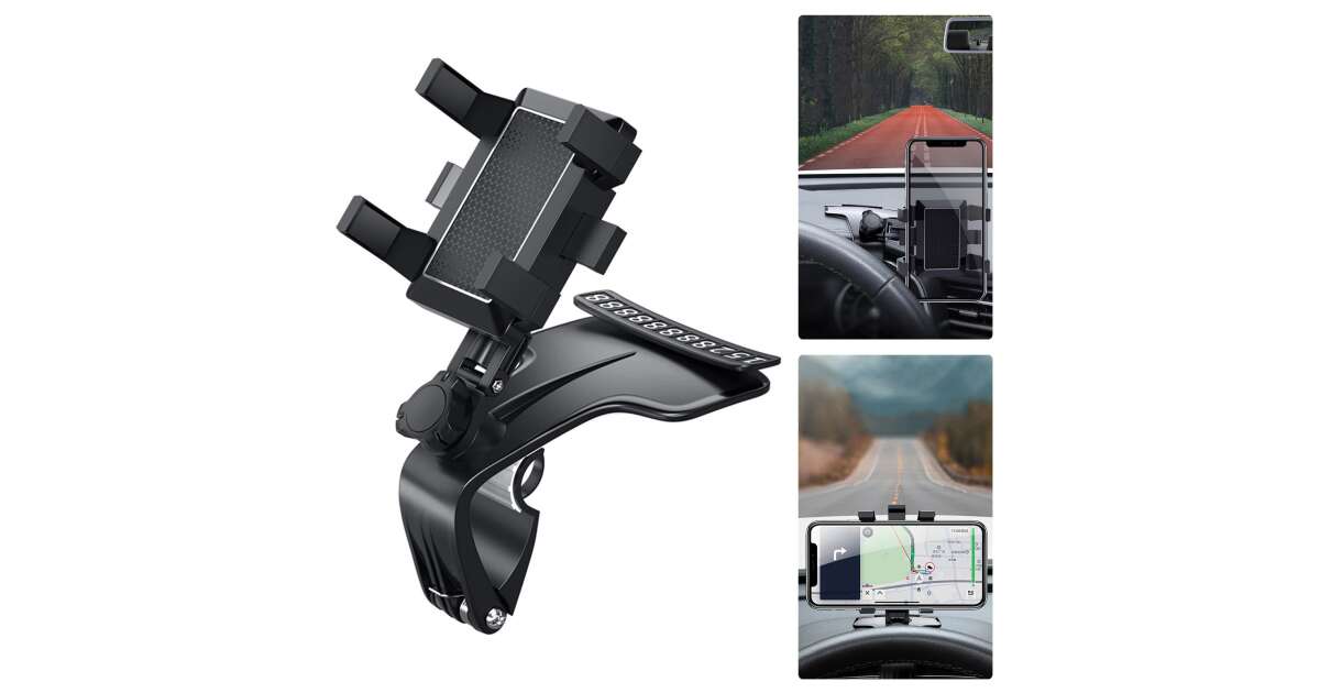 Telefontartó autóba - műszerfalra vagy napellenzőre rögzíthető | Pepita.hu