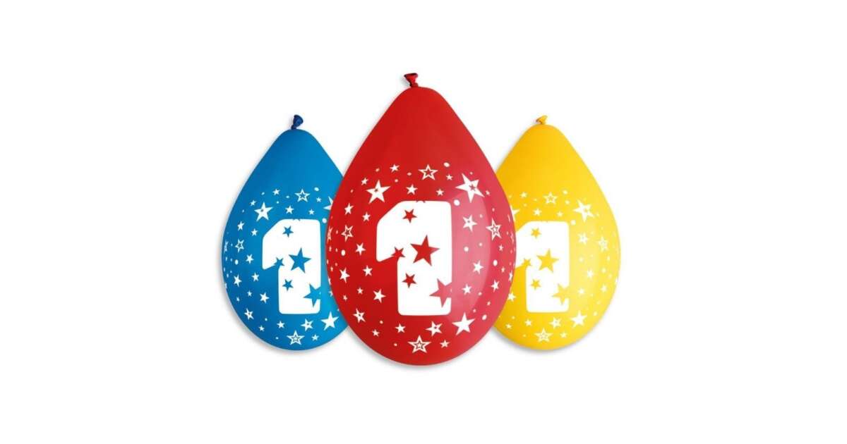 1. Szülinapi Lufik - 5 db - 30 cm | Pepita.hu