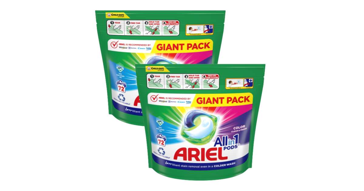 Ariel Allin1 PODS Color Washing capsule 2x72 washes | Pepita.com
