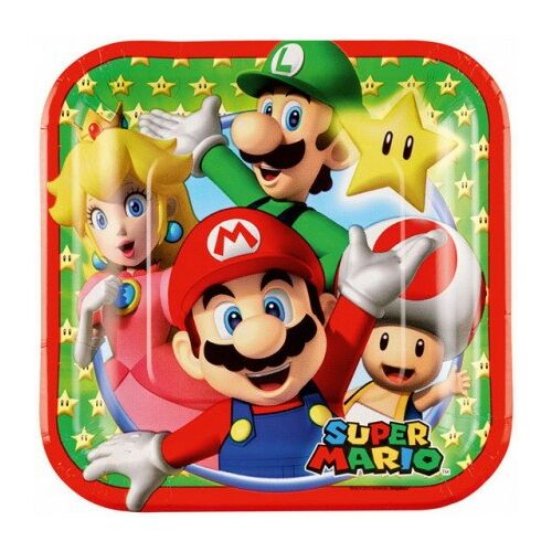 Farfurie de hârtie Super Mario Mushroom World 8 bucăți 18 cm | Pepita.com