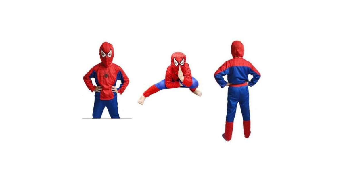Pókember jelmez farsangi jelmez gyerekeknek M Mérető 110-120cm | Pepita.hu