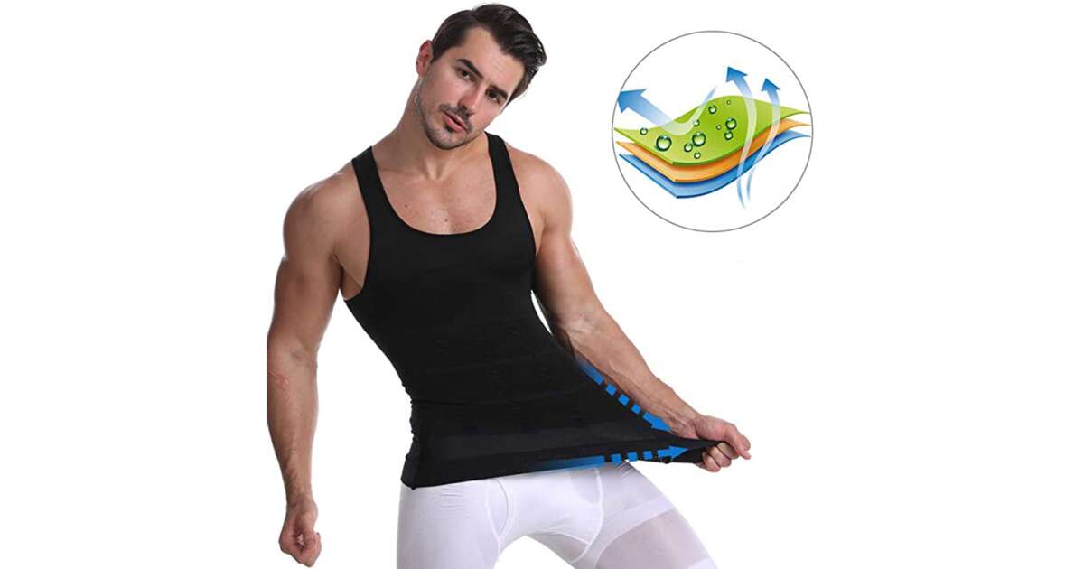 SlimBody – Férfi alakformáló atléta , Fekete , XXL | Pepita.hu