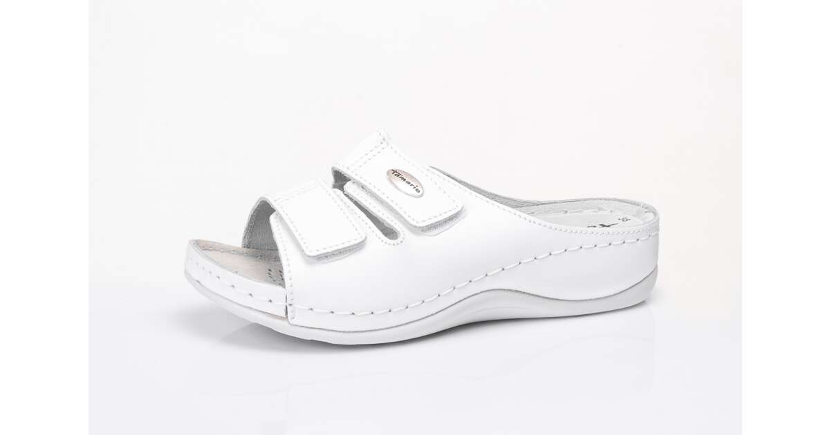 Tamaris fehér bőr női papucs | Pepita.hu