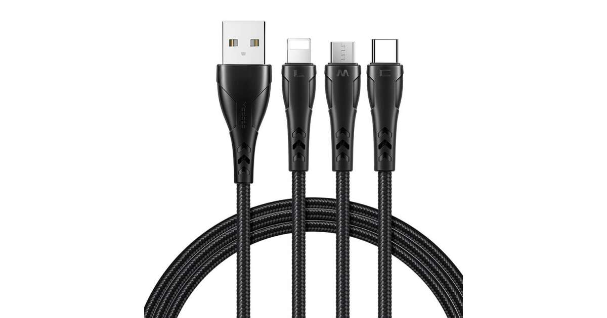 3in1 USB to USB-C / Lightning / Micro USB Cable, Mcdodo CA-6960, 1.2m ...
