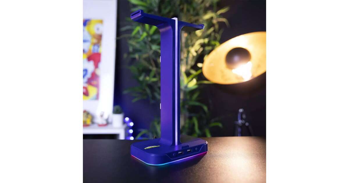Konix - my hero academia dupla headset tartó állvány + 2xusb port, kék ...
