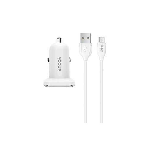 Dupla Usb Portos Autóstöltő 2 4a Micro Usb Kábel Yooup C01 Lasting