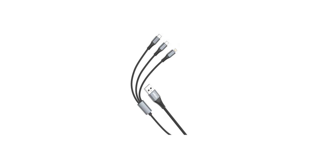 Töltő és Adatkábel 3in1 Type C Lightning Micro Usb Csatlakozóval 2 1a 1