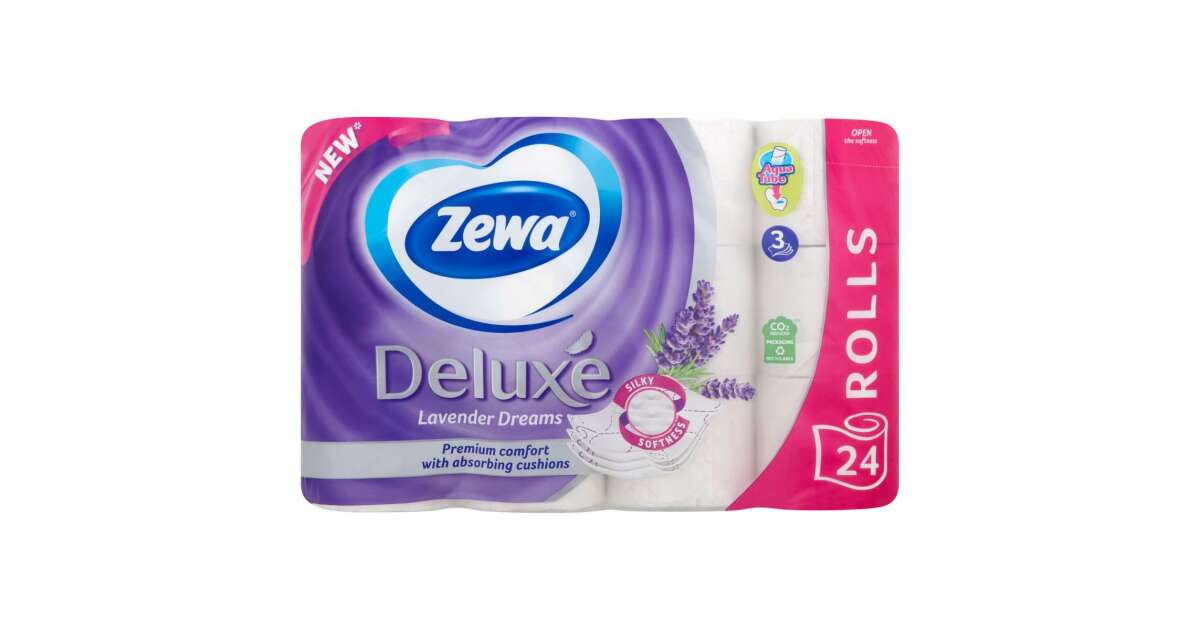 Zewa Deluxe Lavender Dreams 3-ply Toilet Paper 24 rolls + Finish ...