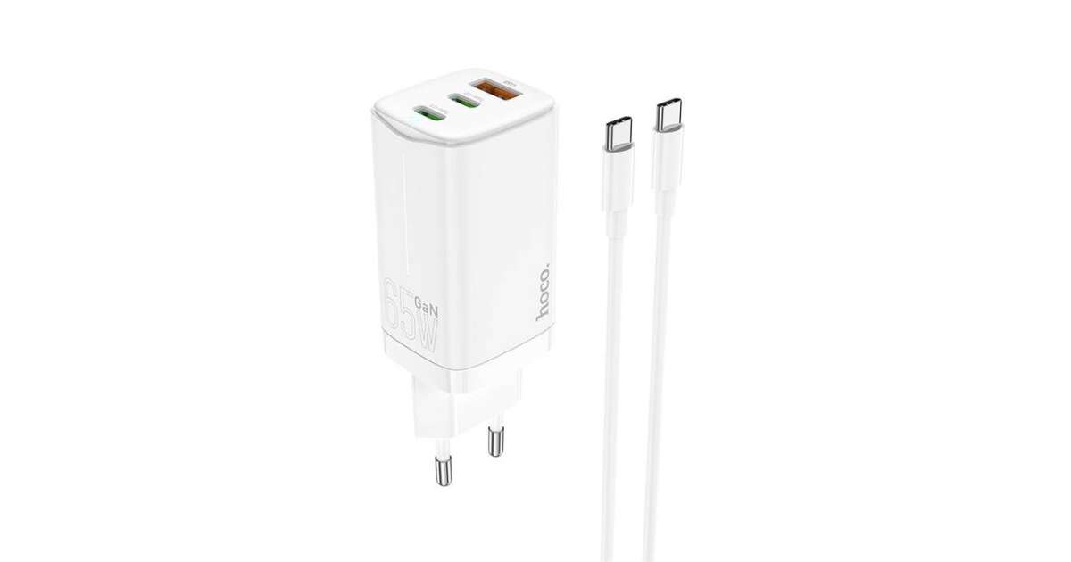 Hoco Töltő Gan Usb 2x Type C 65w Gyors Töltésű Táj Type C C Kábel N16