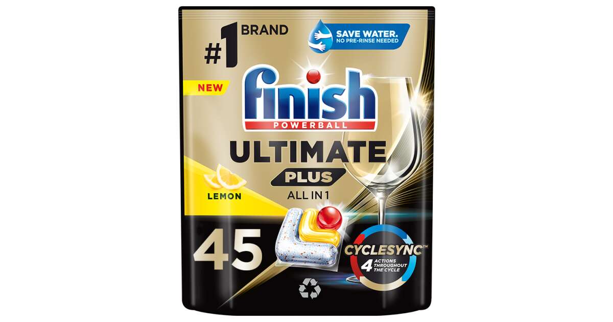 Finish Ultimate Plus All in 1 Lemon Dishwasher Capsules 45 pcs | Pepita.com