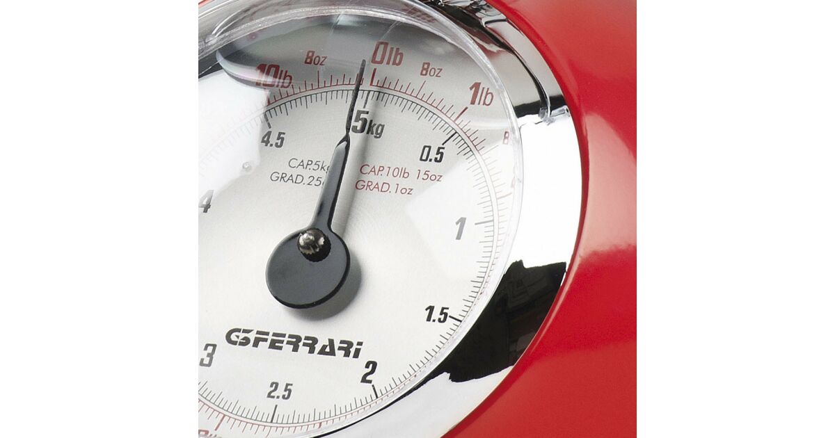G3 Ferrari Aska Ferrari Aska Red, okrągła mechaniczna waga kuchenna ze ...
