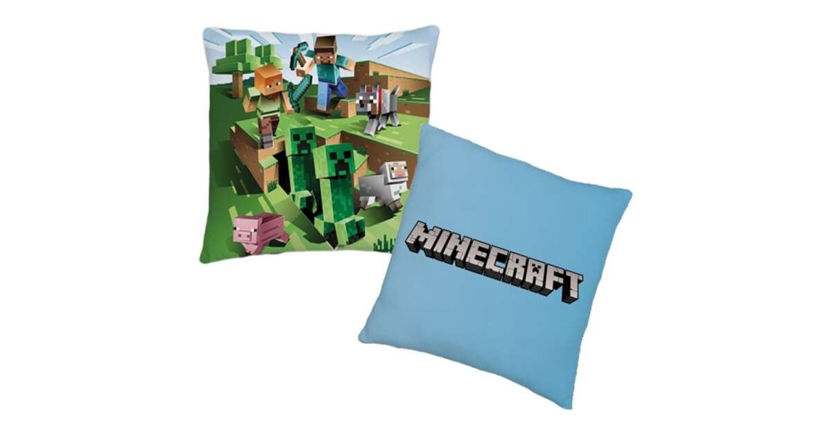 Minecraft Díszpárna - Két Oldalas Minta - 40x40 cm | Pepita.hu