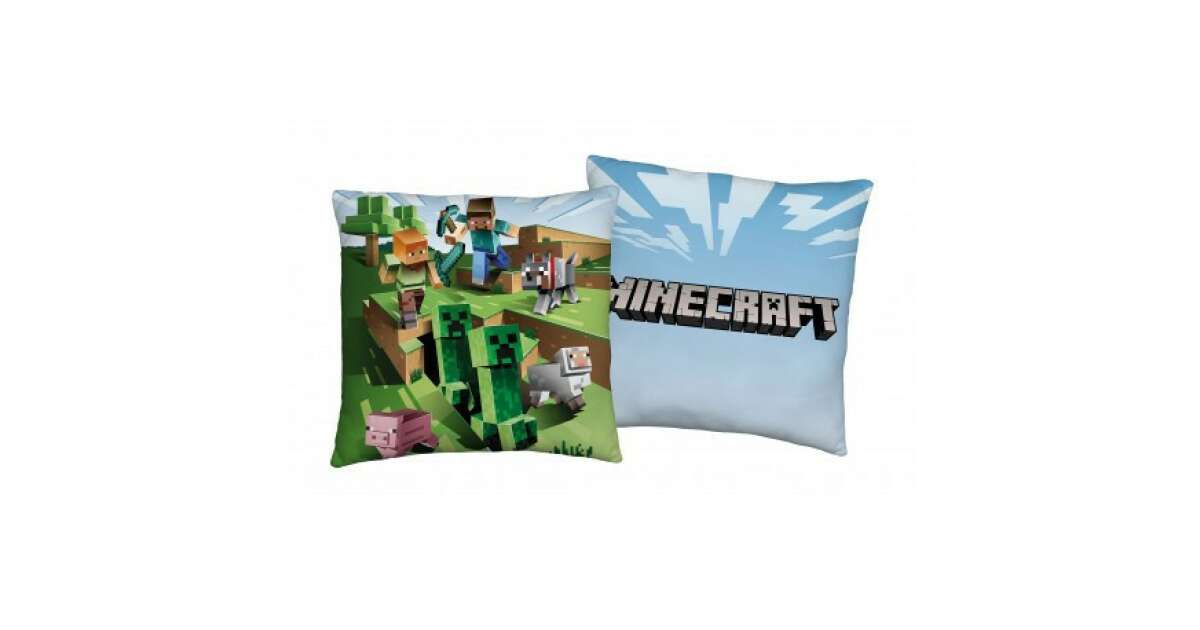 Minecraft Díszpárna - Két Oldalas Minta - 40x40 cm | Pepita.hu