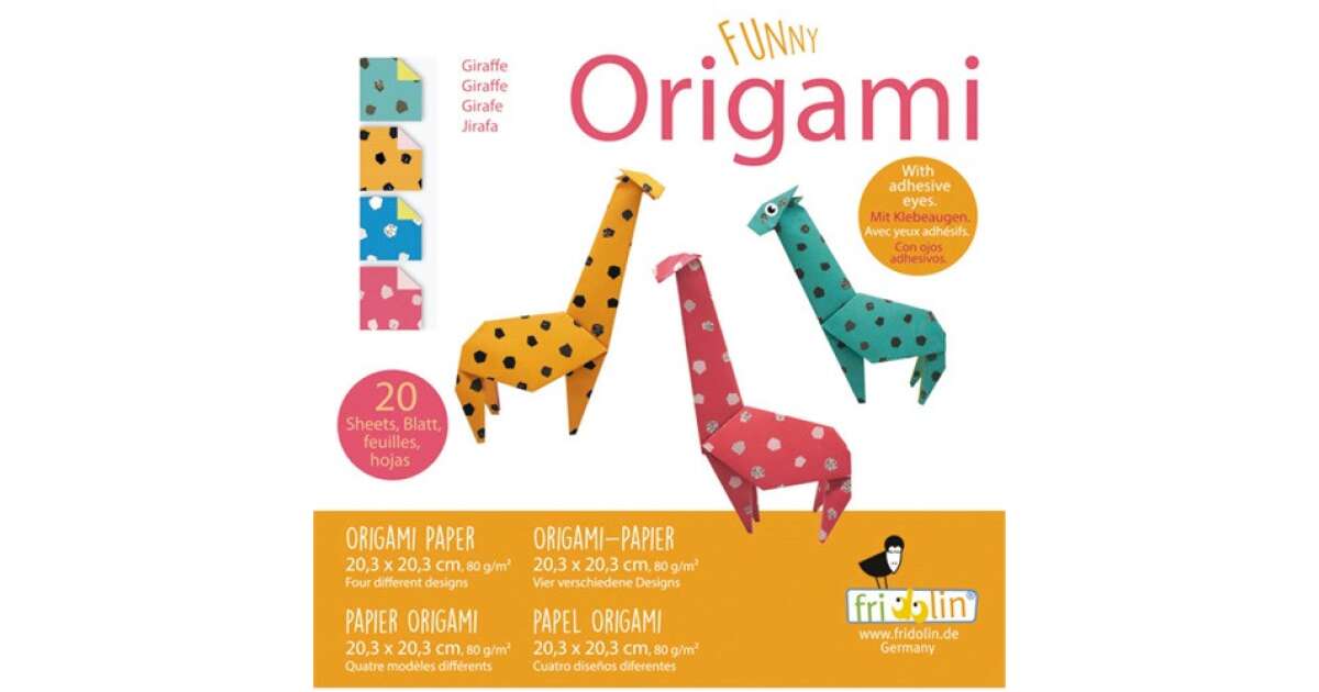 Origami Fridolin Funny Zsiráf 20x20 cm 20 lap/csomag | Pepita.hu