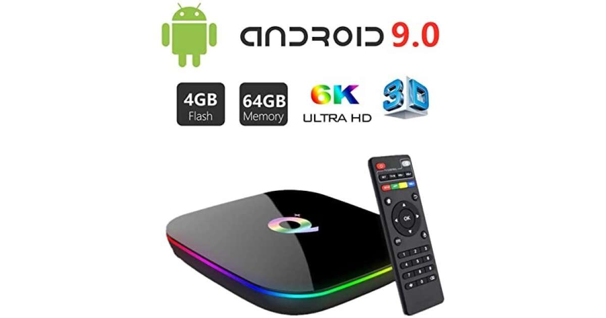 Smart TV adapter, Q PLus Ultra HD, Android 9.0 4GB Flash, 64GB ROM ...