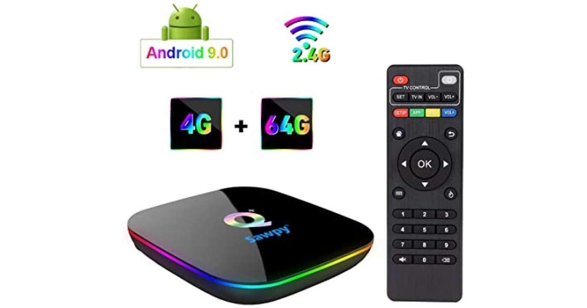 Smart TV adapter, Q PLus Ultra HD, Android 9.0 4GB Flash, 64GB ROM ...