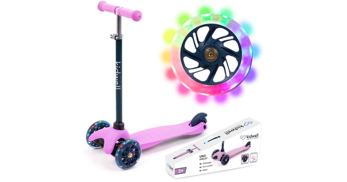 Kidwell Uno háromkerekű gyerek Roller LED kerekekkel #lila | Pepita.hu